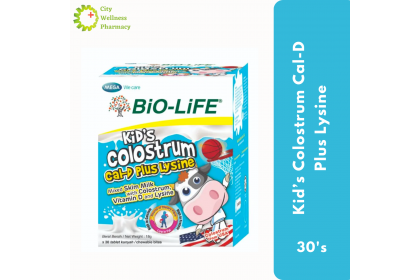 Bio-Life Mega Kid’s Colostrum Cal-D Plus Lysine Chewable 30's