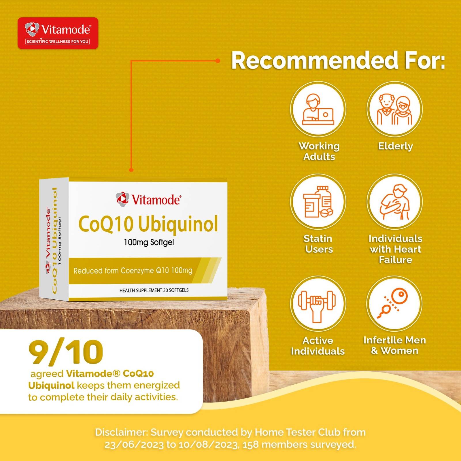 Vitamode CoQ10 Ubiquinol 100mg Softgel 30's